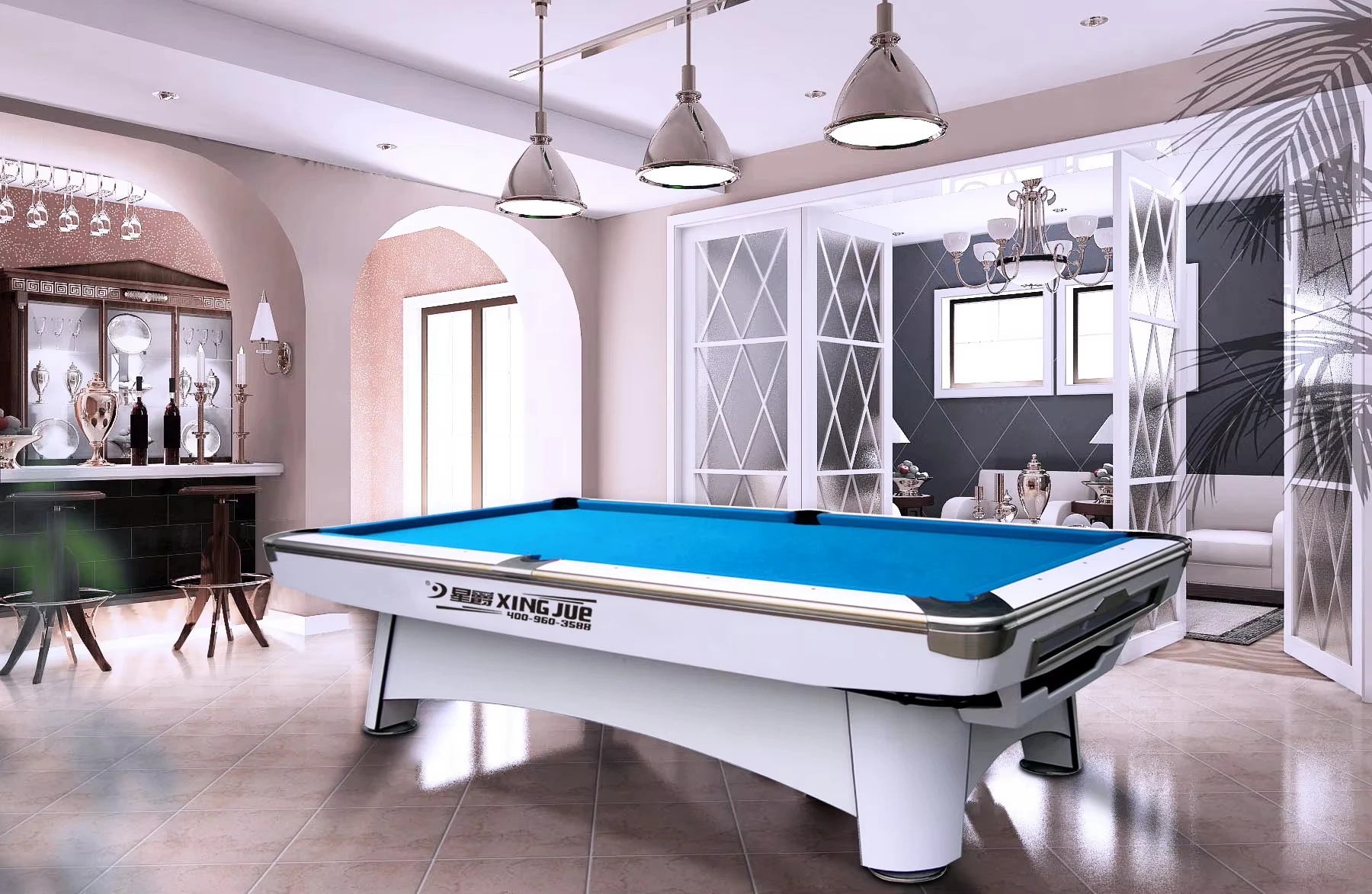 Black White Billiard Table with Dining Plate Pool Table 9ft Billiard ...