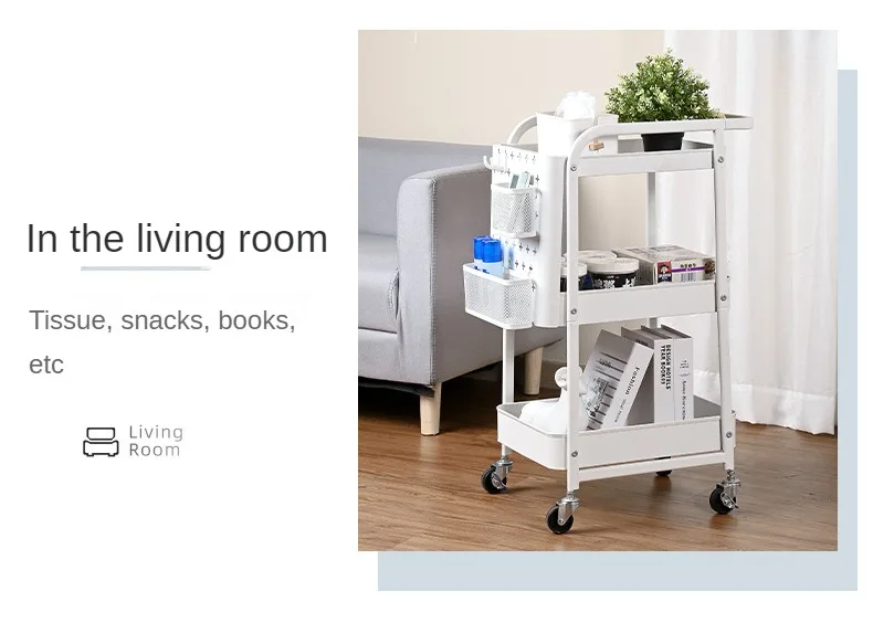 Creative Cavity Board Storage Rack Trolley Kitchen Bathroom Steel Multi ...