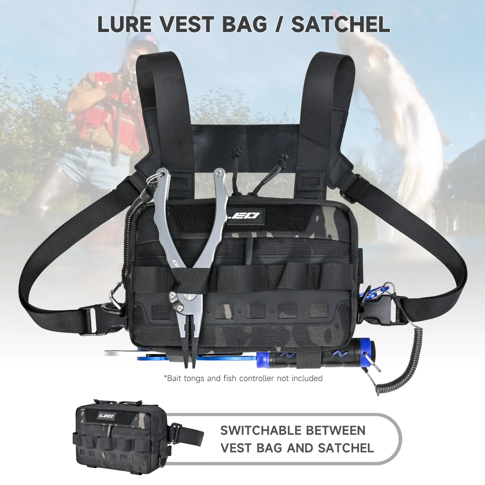 Sneda Waterproof Nylon Fishing Vest & Waist Pack For Freshwater Fishing