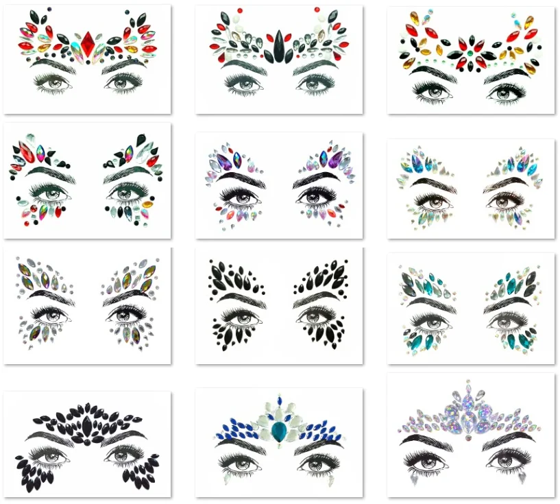 Rhinestone Body Jewelry Sticker Breast Jewels Tattoo Crystal Chest ...