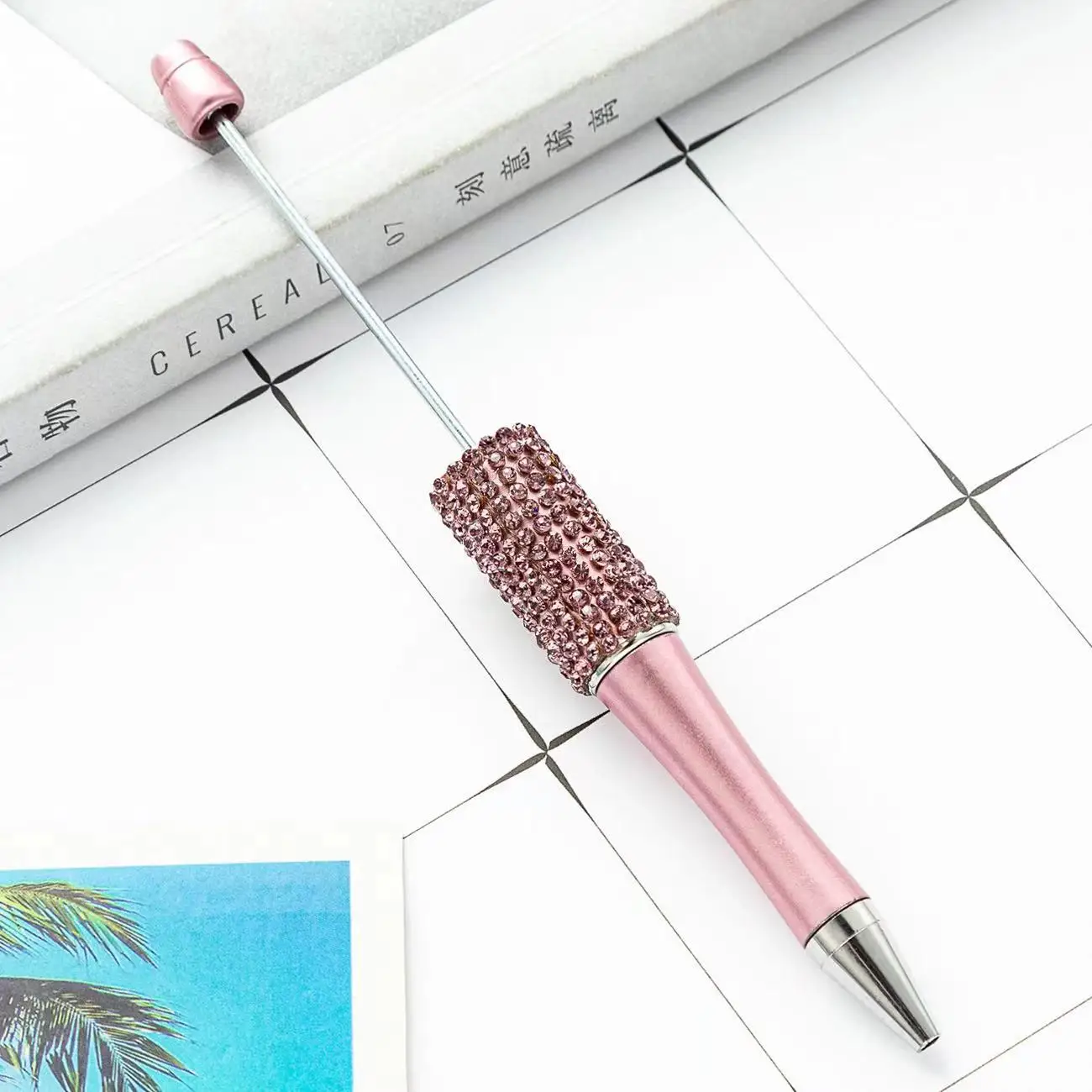 2024 New Butterfly Bling Plastic Beadable Pen Refills Black Ink Smooth ...