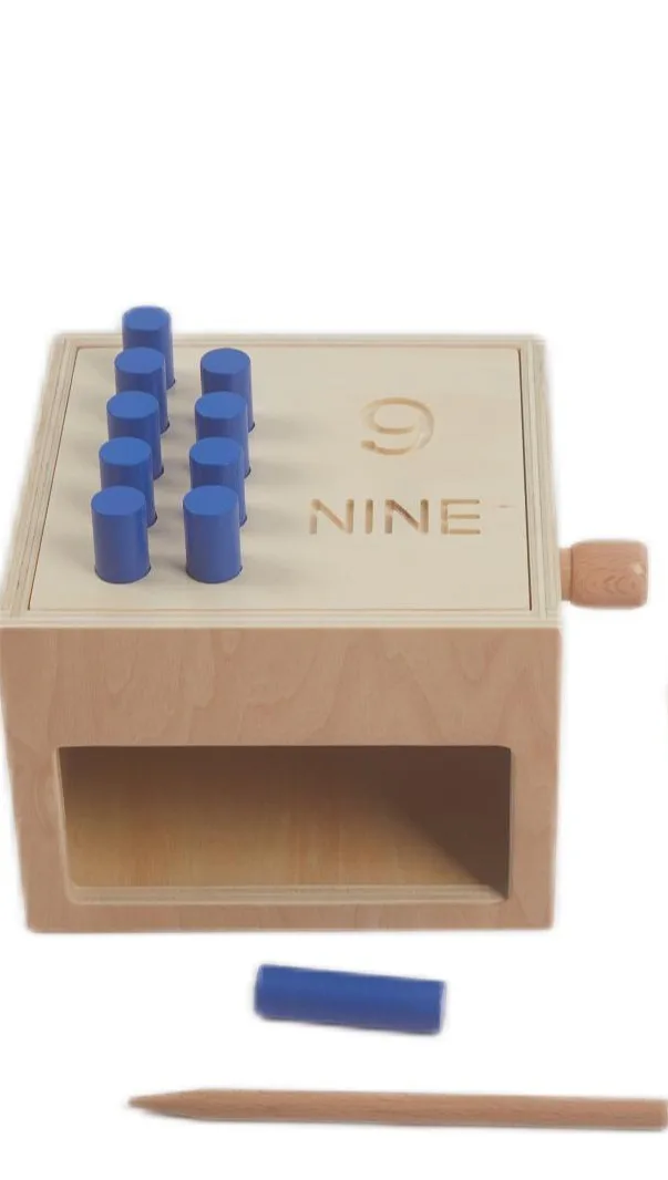 Montessori Material Educational Wooden Peg Drop Box With Numerals ...