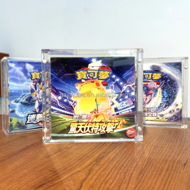 Shp Custom Clear Acrylic Japanese Pokemon Cards Booster Box Large Size ...