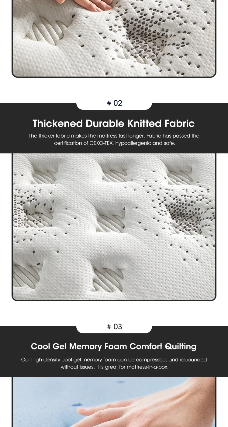 High Quality Ag Ion Anti-bacterial Natural Latex Cool Gel Memory Foam 5/7 Zone Mini Pocket ...