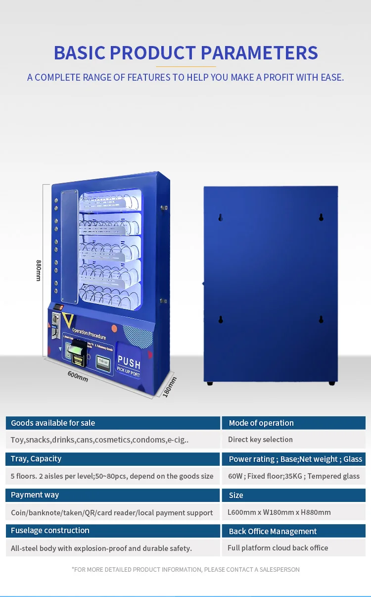 Wall-mounted Touch Screen Vending Machine Cloud Background Control ...