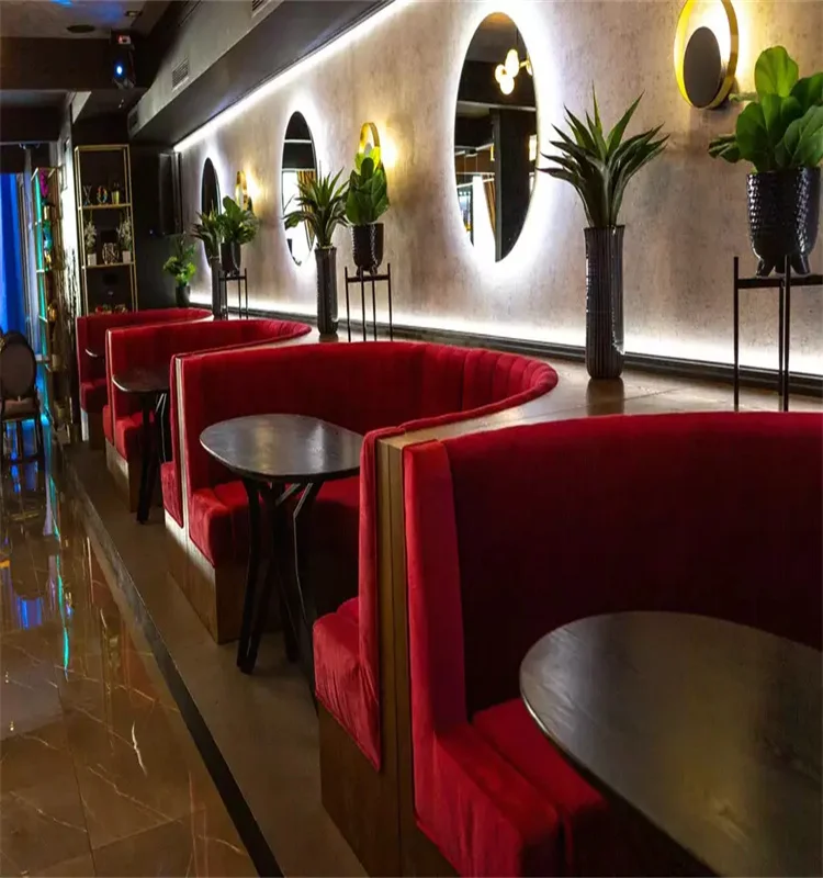 Customized Modern Restaurant Furniture Hotel Velvet And Leather ...
