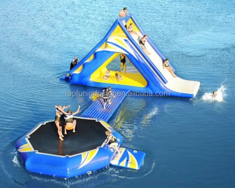 Pvc Triangle Water Floating Platform Inflatable Aqua Tower Slide For ...