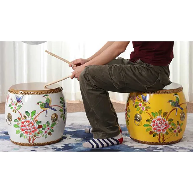 AIYI Drum Stool Painted Wooden Classic Retro Chinese Collection Value High End Antique Home Furniture Bedroom Furniture