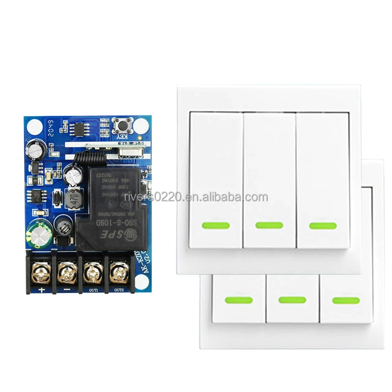 Wireless Relay Remote Control Switch 12-48V 1CH 433mhz rf transmitter ...