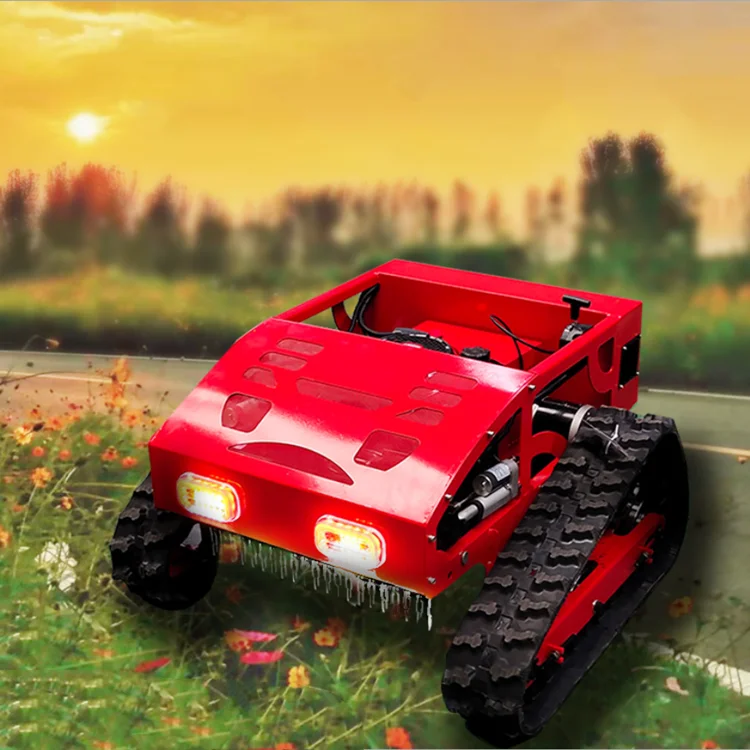 Small remote control lawn mower farm lawn trimming weeding mower Crawler type pastoral lawn mower