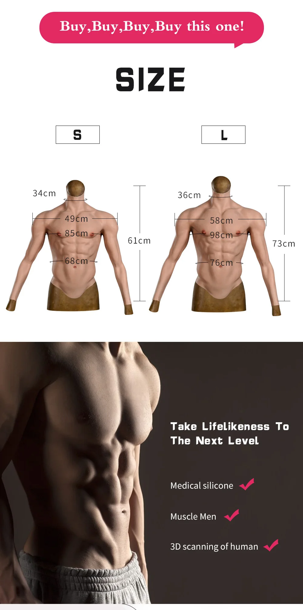 8th Generation Fake Abs - Realistic Silicone Muscle Suit