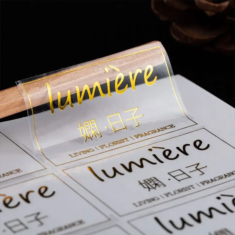 Custom Gold Foil Hot Stamping Stickers Print Any Text Image Label ...