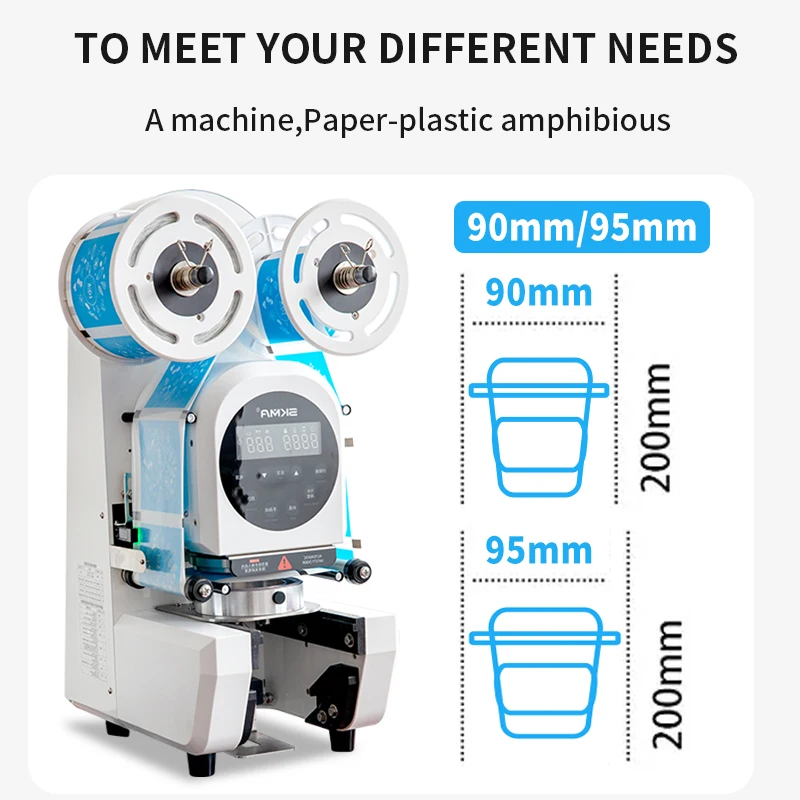 CE 95mm 90mm Electric Coffee Bubble Tea Machine - Automatic Sealing