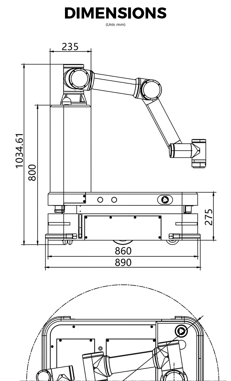Composite Mobile Cobot Waypoint Unmanned Ground Vehicle AMR Robot ...