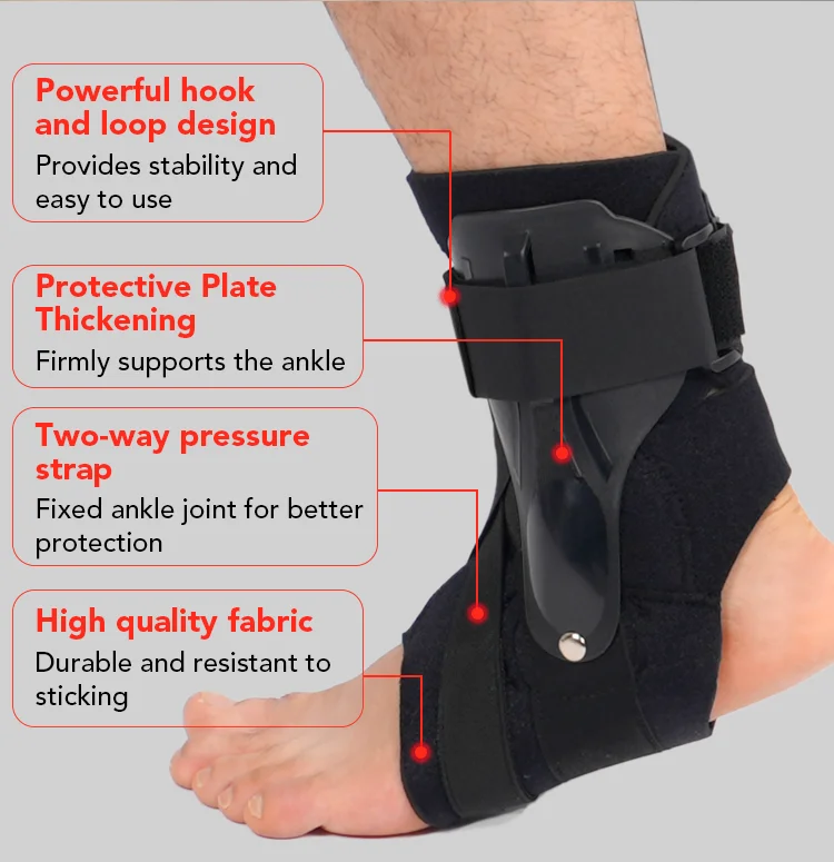 Unisex Adjustable Orthosis Sprained Ankle Support Guard Stabilizer ...