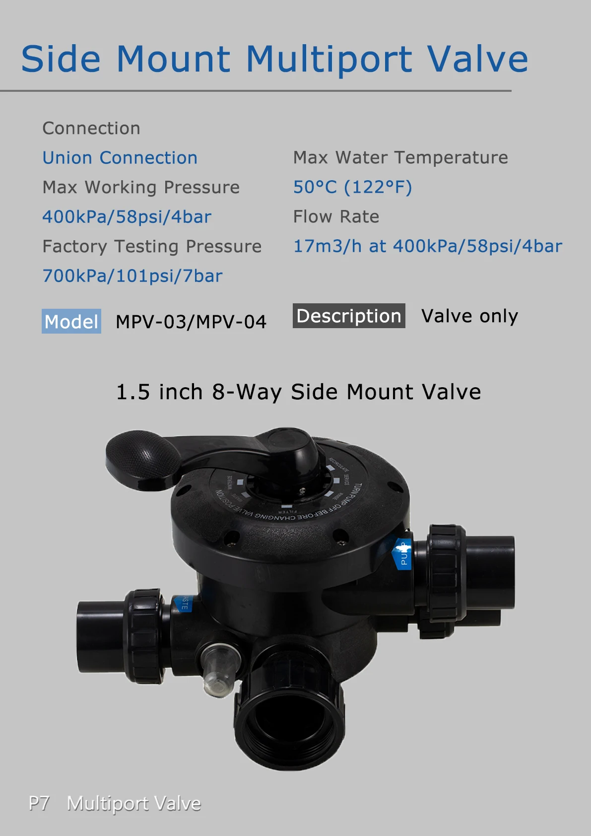 Side Mount Sand Filter Multiport Valve For Swimming Pool - Buy Top ...