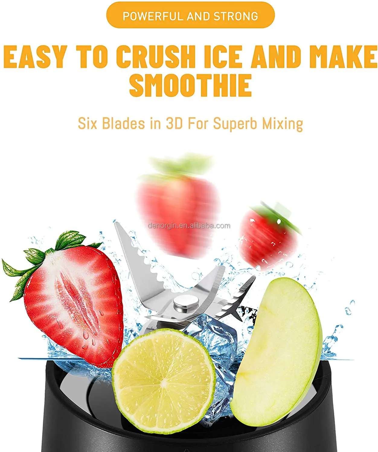 One Year Warranty Mini Travel Blender Small Ice Blender Usb 6 Blades ...