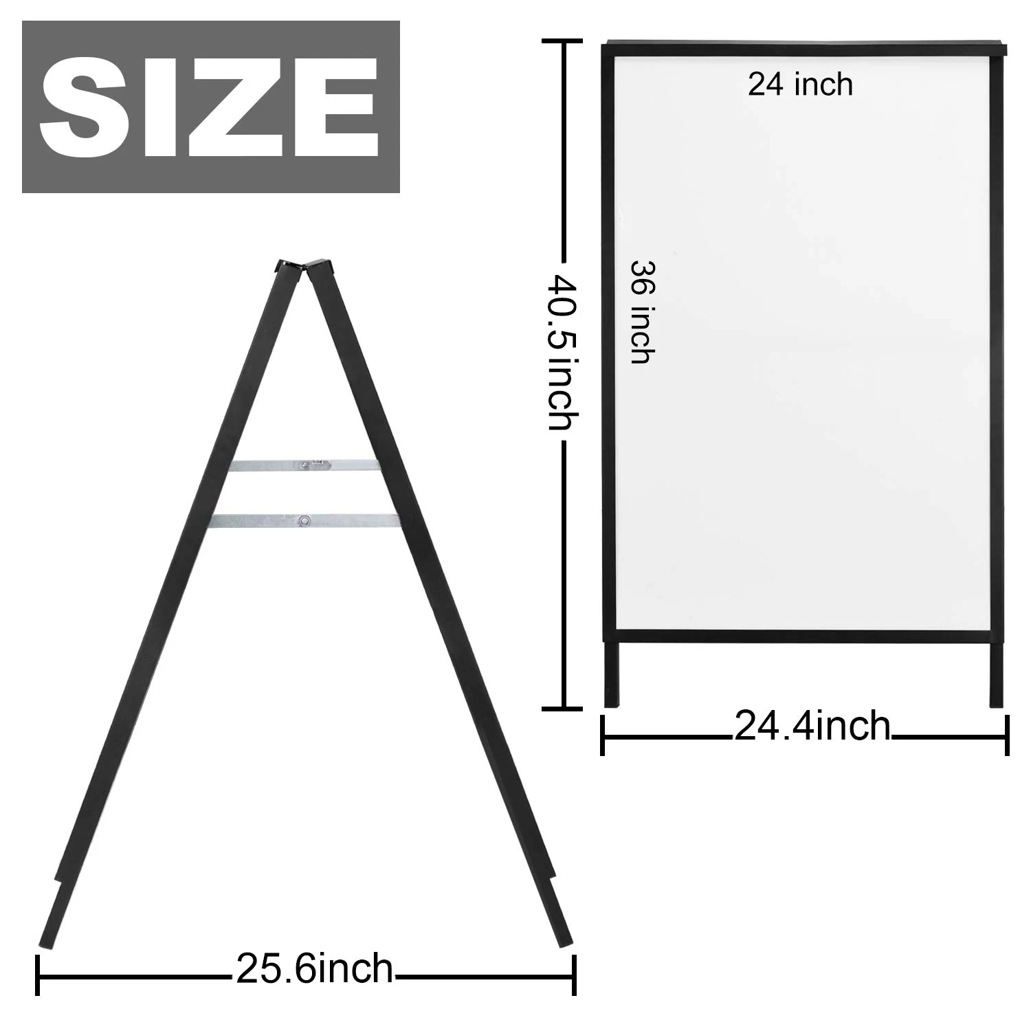 CYDISPLAY 24x36 Black Iron Sandwich Poster Stand a Frame Double Side a ...