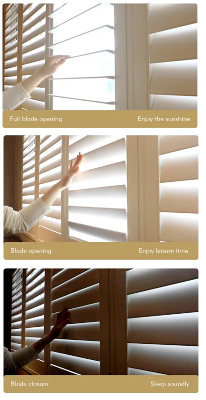 Customizable Horizontal PVC Plantation Shutters for Windows - Modern ...