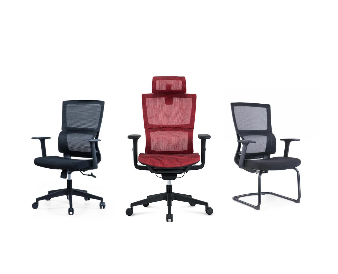 Leer Modern Ergonomic Chair High Back Boss Revolving Chair Office Mesh ...