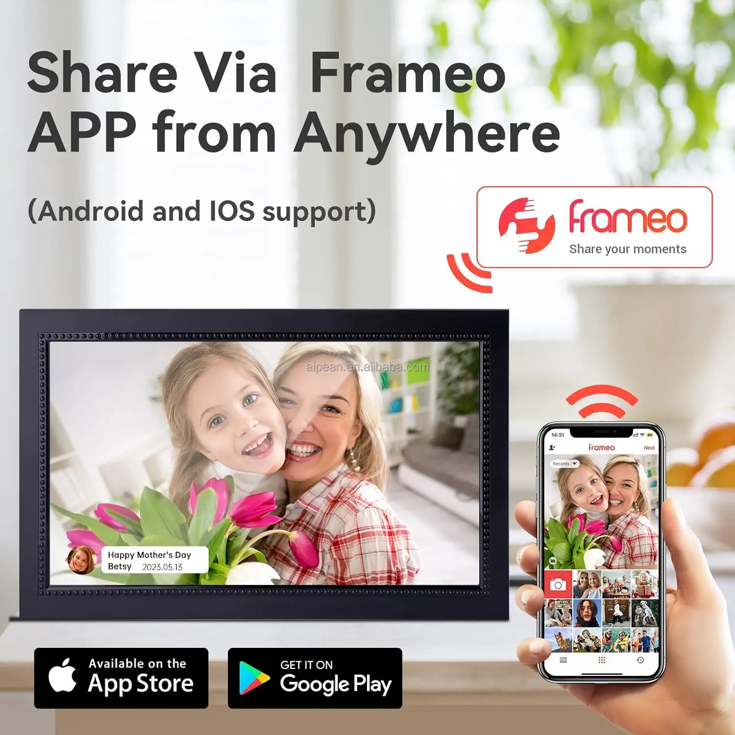 Frameo 15.6 Inch Smart Wifi Monitor 1920x1080 Ips Touch Screen Auto ...