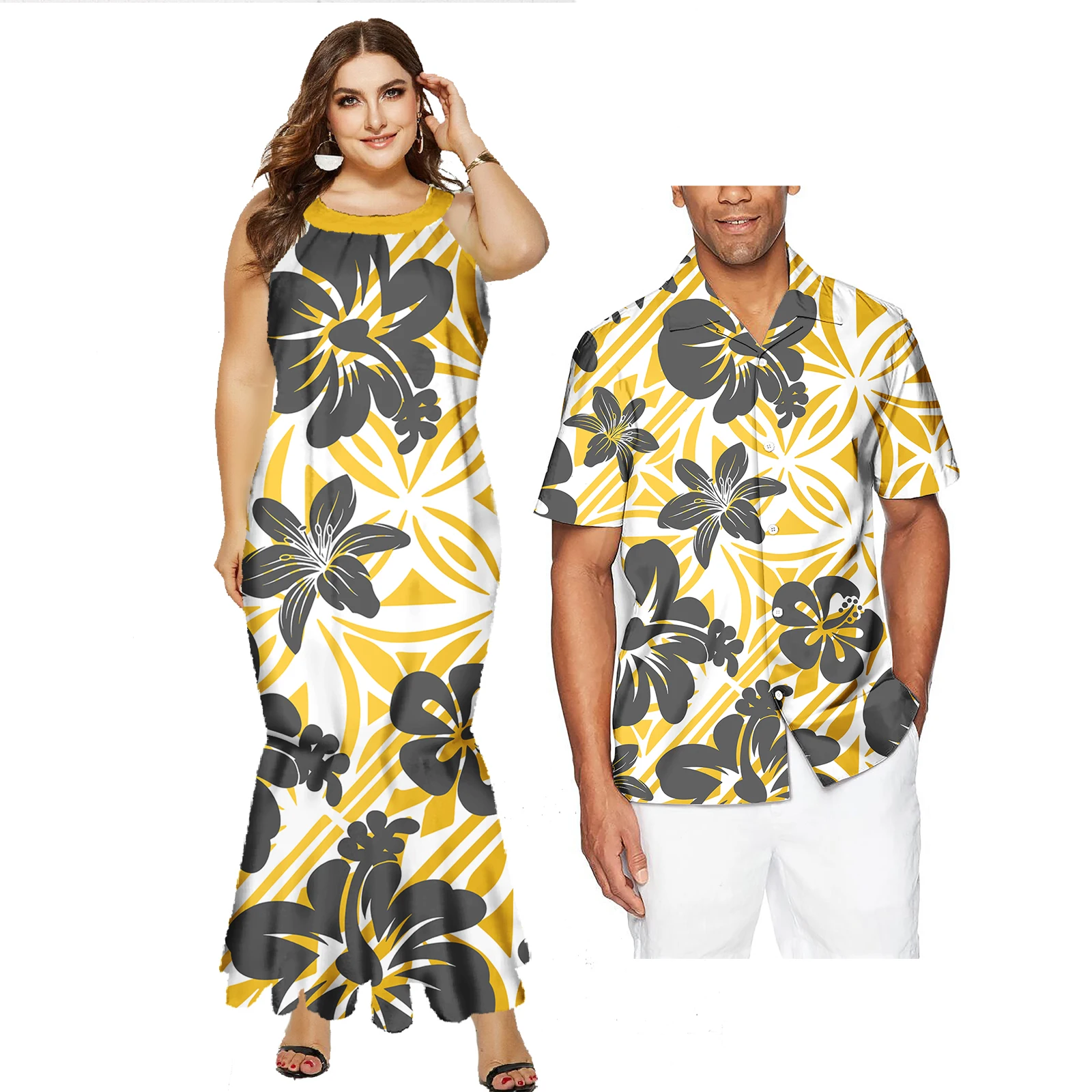 Hawaiian Fashion Lovers Clothing Custom Polynesian Tribal His- And-hers ...