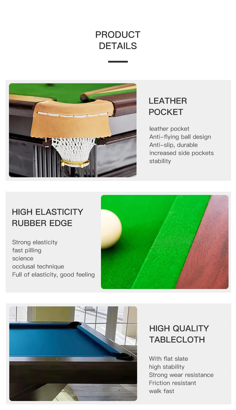 Best-selling In Stock 8ft Game Tables Solid Wood Snooker & Billiard ...