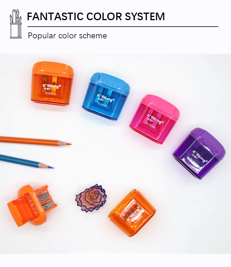 Yalong New Cute Multi-color Pencil Sharpeners Custom Plastic Fancy ...