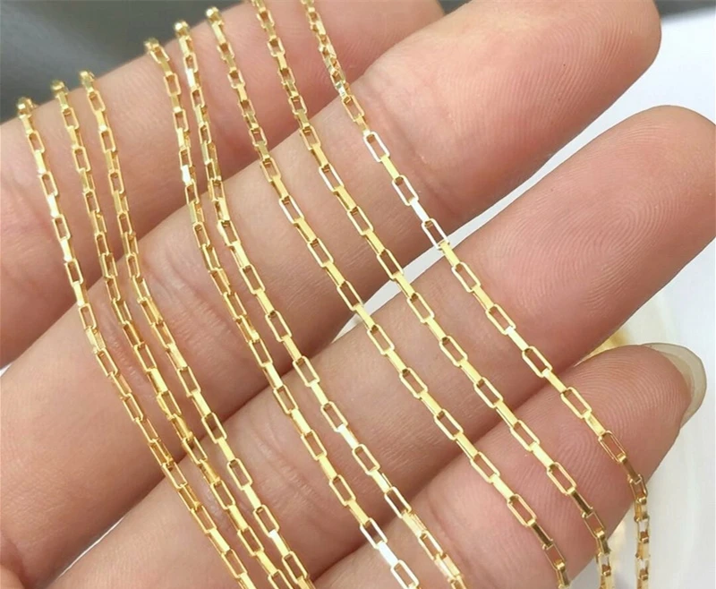 14K Gold Filled Open Box Chain - Perfect for Jewelry Making