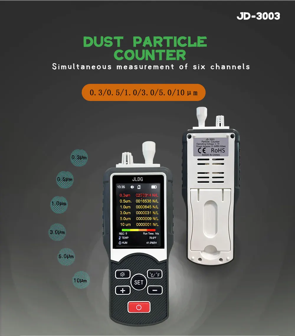 Pm2.5 Detector Particle Counter Six Channel Counting Detector For Air ...