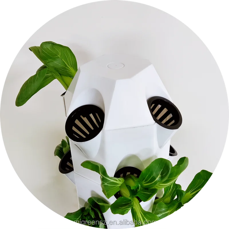 Petal Tower Hydroponic Greenhouse Indoor Plant Vertical Tower 48 Holes ...