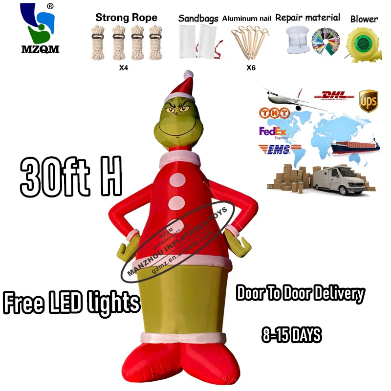 Inflatable Grinch 9m 30ft Big Christmas Decorations Cartoon Inflatable ...