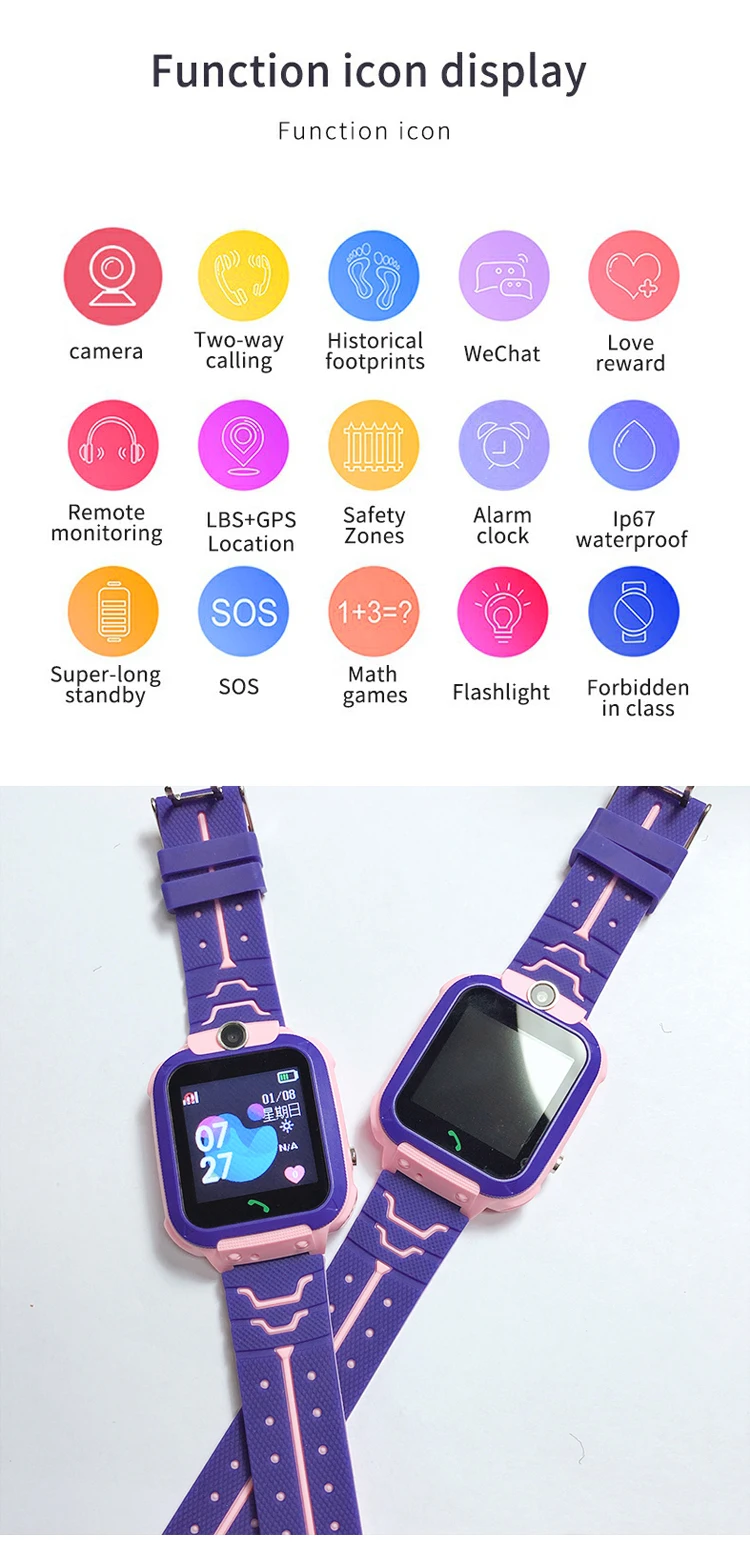 Q12 Kids Smart Watch Sos Gps Tracking Waterproof For Children 2g ...
