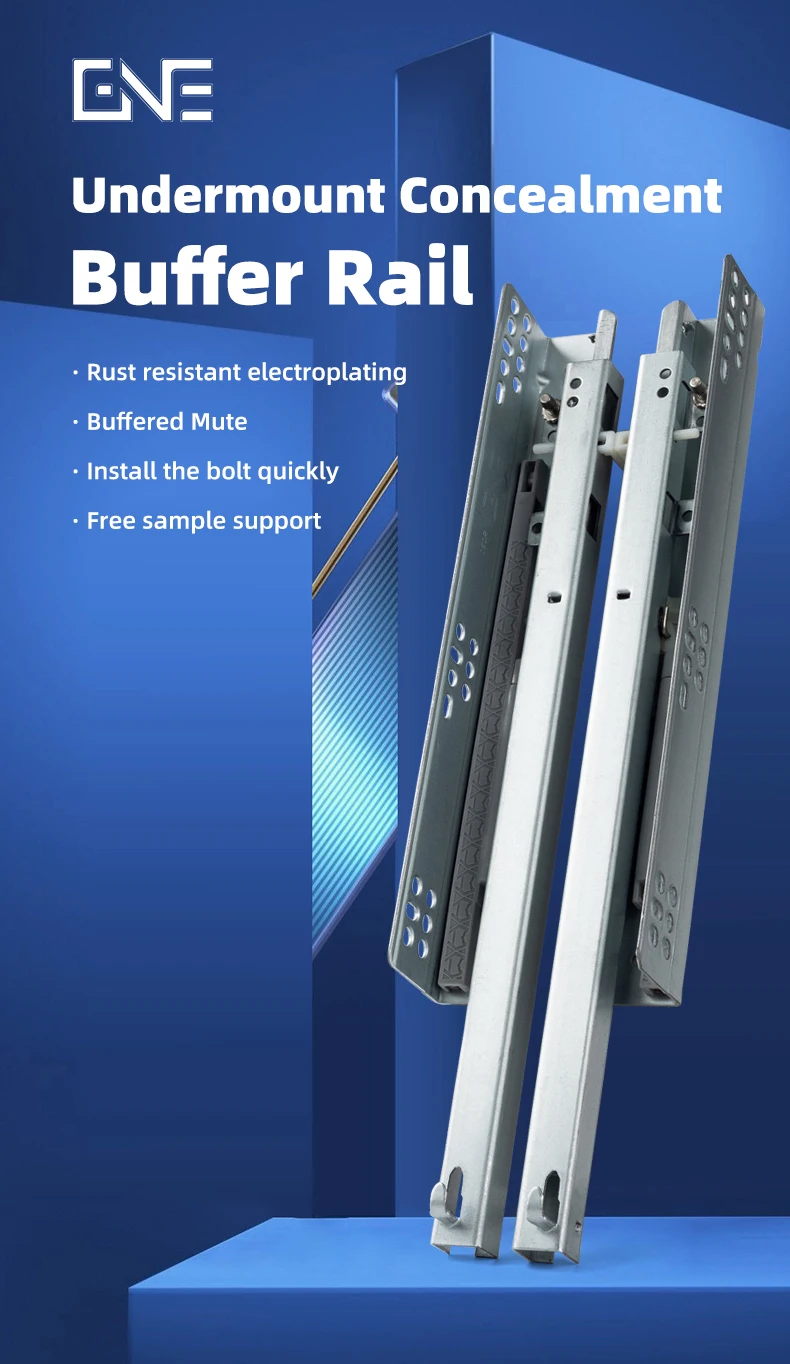 Single Extension Concealed Slides 2 Fold Undermount Drawer Slides Soft ...