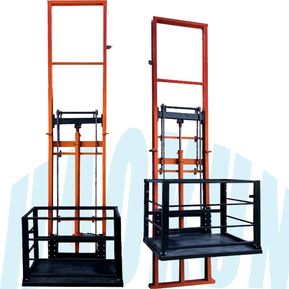 Vertical Hydraulic Cargo Lift Freight Elevator Wall Mounted Mezzanine ...