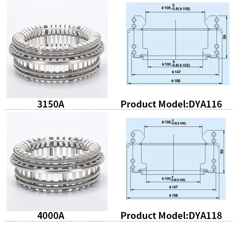 Spring-loaded Probe Contact Cooper Silver-Plated for VCB