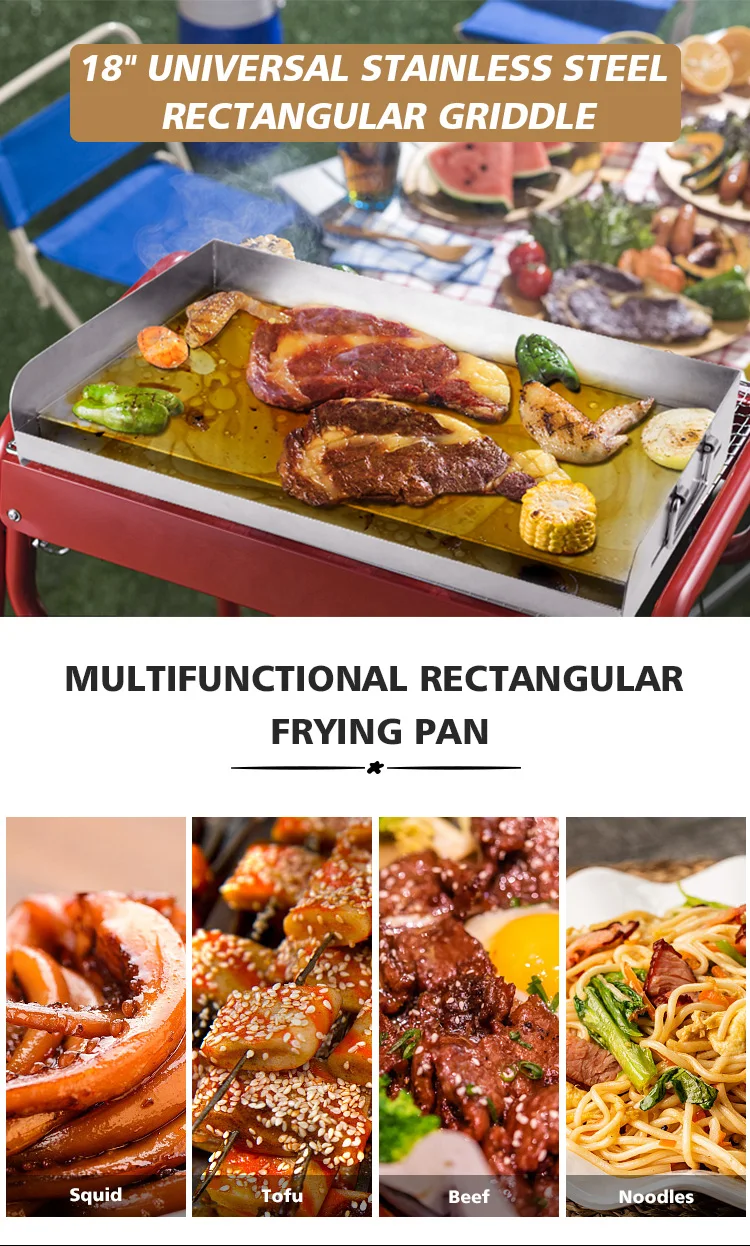 Stainless Steel Half Grooved Teppanyaki Hot Plate Bbq Frying Pan Grill ...