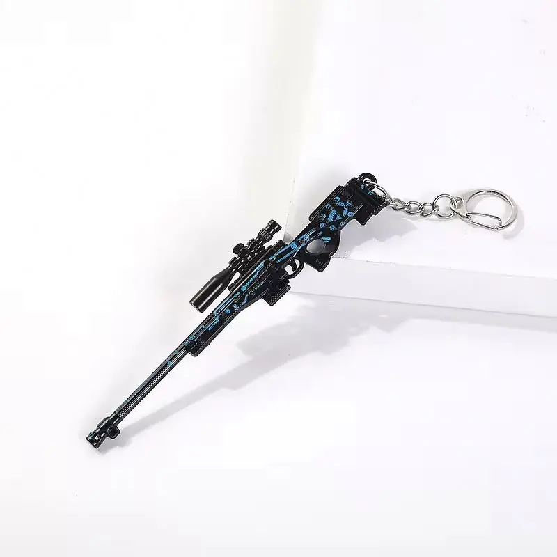 Cartoon 12cm awmakm98K Keychain Gun Key Ring Weapon Gun Metal Key Chain ...