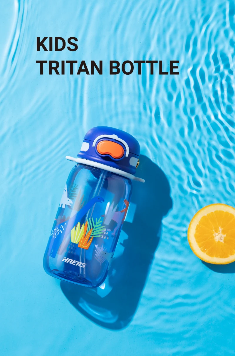 Haers Bpa Free 600ml Cute Plastic Tritan Water Bottle Cup Ins Girl Kids Portable Plastic Bottle ...