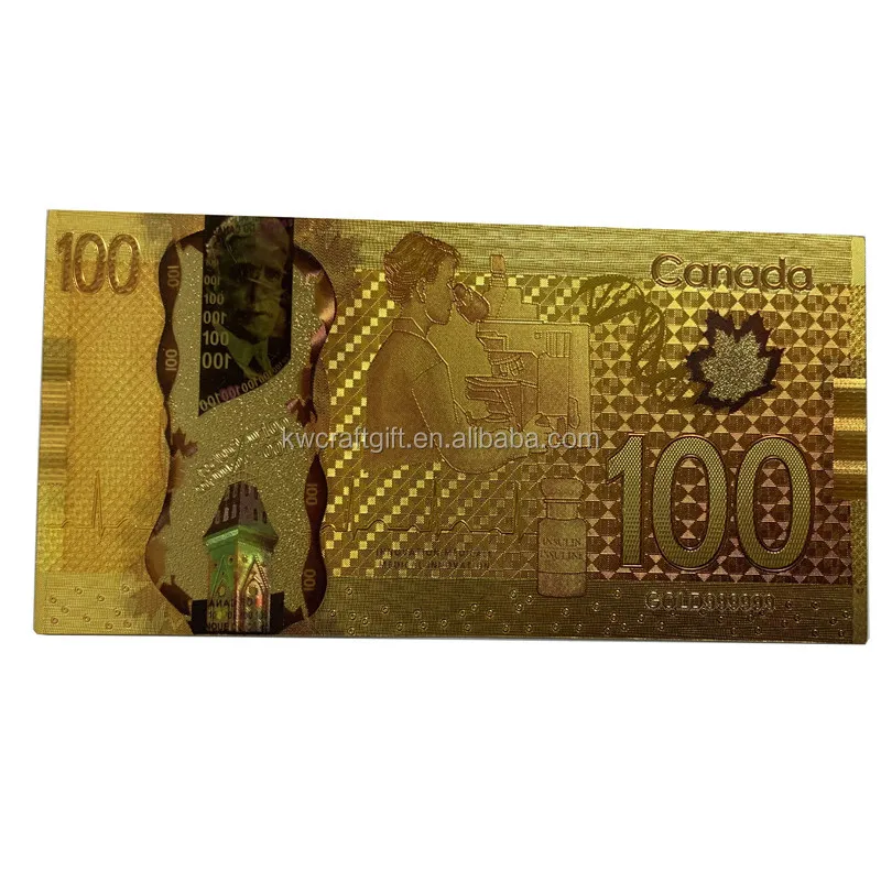 Collection Gift Durable Canadian Currency Cad 50 Gold Silver Foil ...