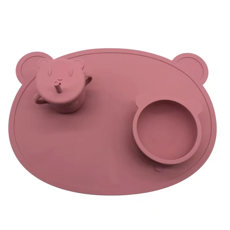 Custom Printed Kids Cartoon Bear Shape Children Table Mat Baby Feeding ...