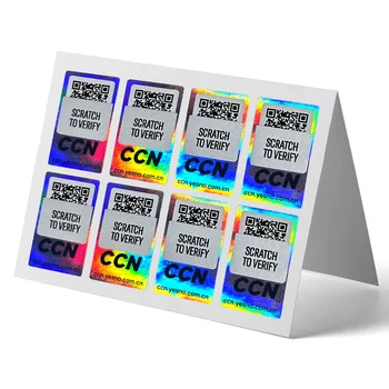 Serial Number Holographic Sticker With Qr Code Scratch Off Hologram ...