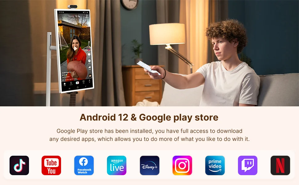 27 Inch TV Standing Indoor LCD Wireless Display Smart Capacitive Touch ...