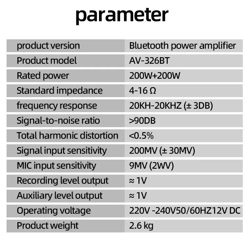 AV-326BT Karaoke Amplifier - 4 Mic Input, 300W + 300W Power Home Stereo ...