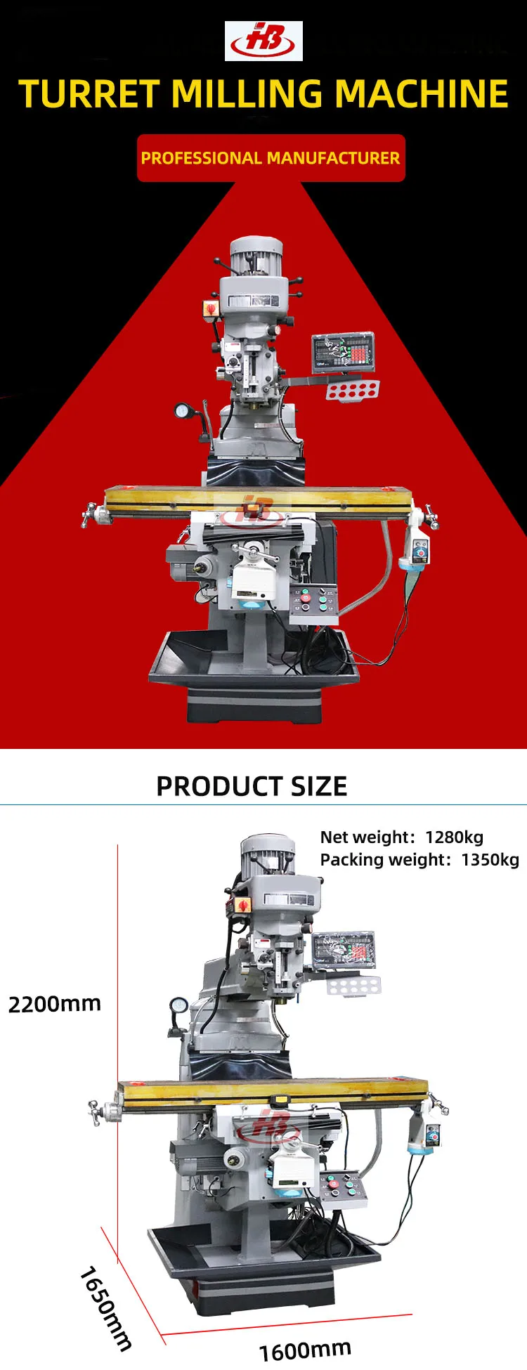 5S Turret Milling Machine 5H Vertical Milling Machine Drilling Milling ...