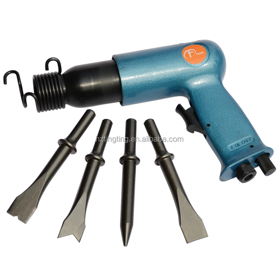 Heavy Duty 190mm Pneumatic Hammer With Chisel Bits Tool Kit Powered ...