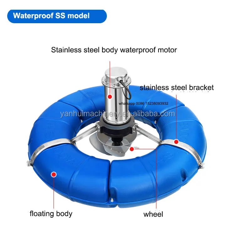 Single Phase Or 3 Phase Fish Pond 2.2kw Surge Aerator Splash Surface ...