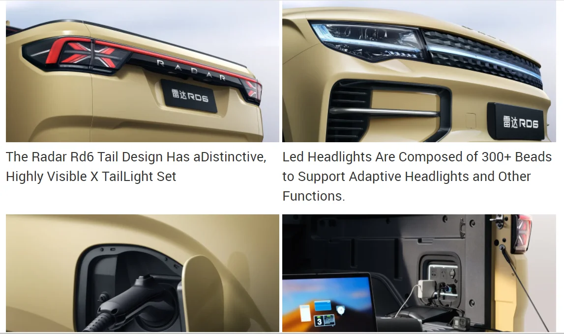 2023 Chinese Geely Radar Rd6 632km Electric Pickup Truck Truck 4 Doors 5 Seats Camper Used Car ...