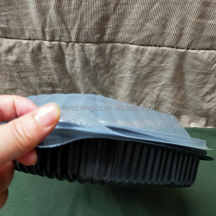 850ml Disposable Plastic Plate Tray Sushi Tray Take Away 2 Compartments ...