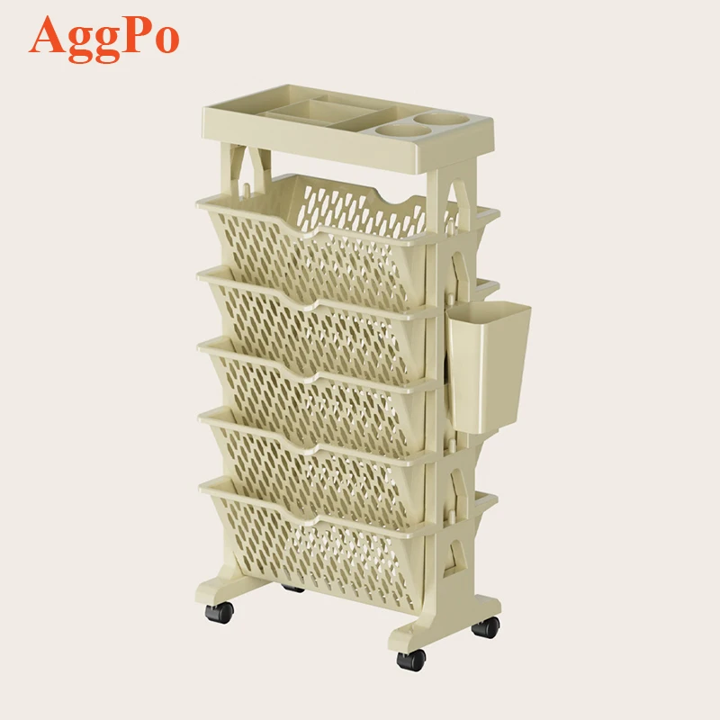 Movable storage rack with wheels multi-layer multi-functional student ...